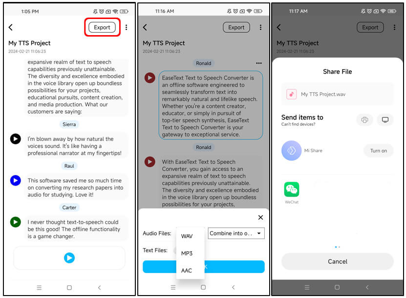 Text to Speech Converter for Android User Guide
