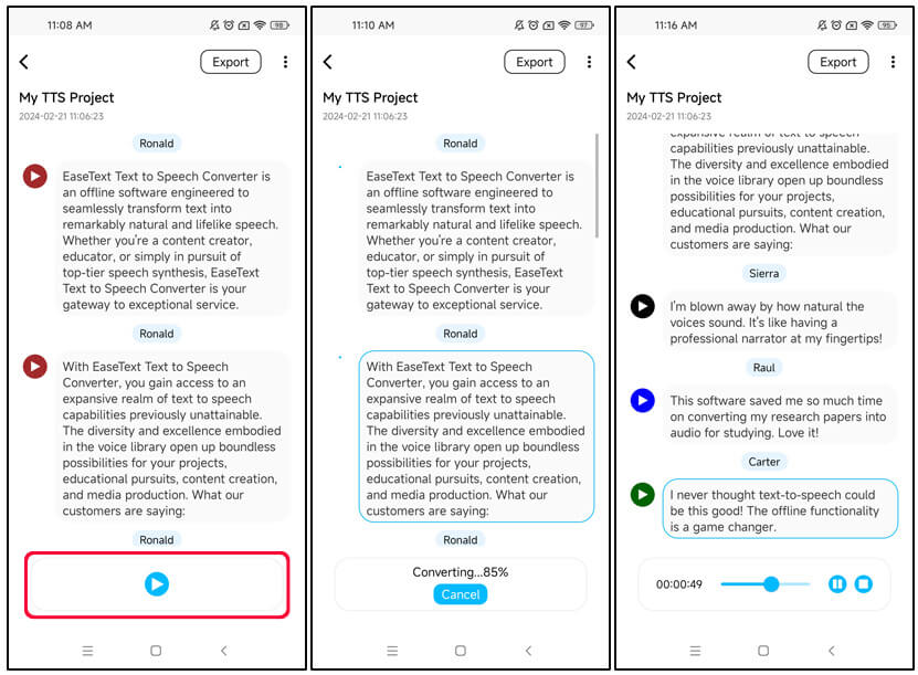 Text to Speech Converter for Android User Guide
